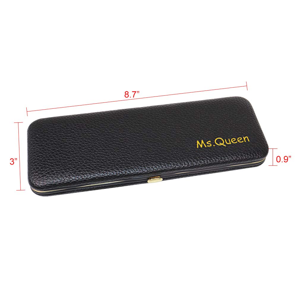 Ms.Queen Tweezers Case for Eyelash Extension,Scissors Lash Brush Eyebrow Razors and Tweezers Kit Premium Empty PU Storage Bag