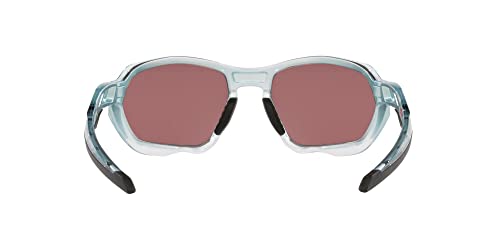 Oakley Men's OO9019 Plazma Rectangular Sunglasses, Blue Ice/Prizm Deep Water Polarized, 59 mm