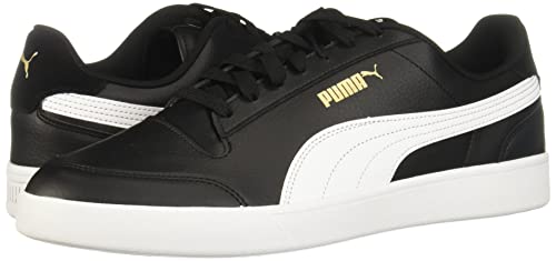 PUMA Mens Shuffle Sneaker, PUMA Mens Black-PUMA Mens White-PUMA Mens Team Gold, 10.5