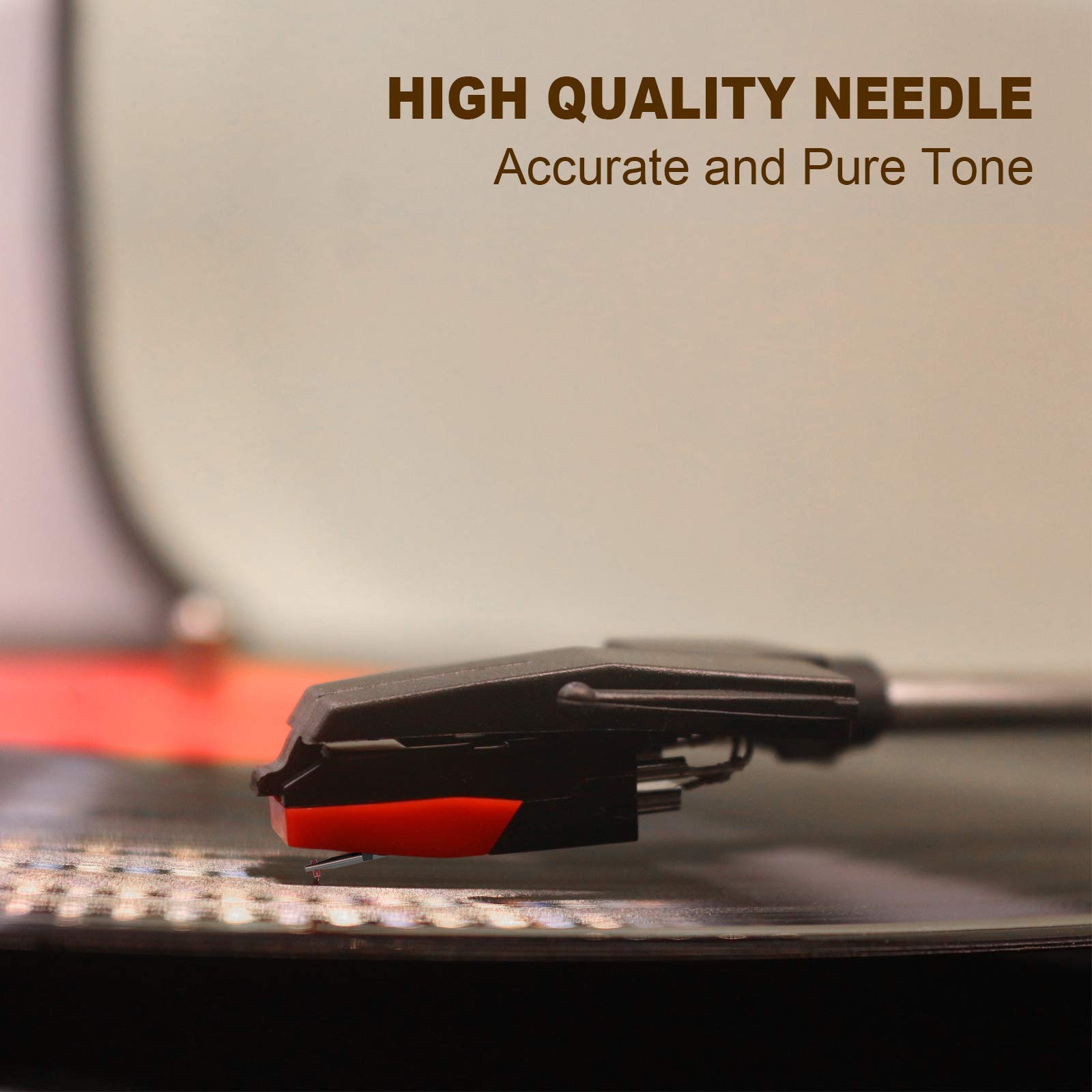 Record Player Needles, Hadwoer Turntable Replacement Needle for Vinyl Record Player LP Phonograph, Victrola, 1byone, Crosley, ION, Jensen(2 Pcs of Diamond Stylus)
