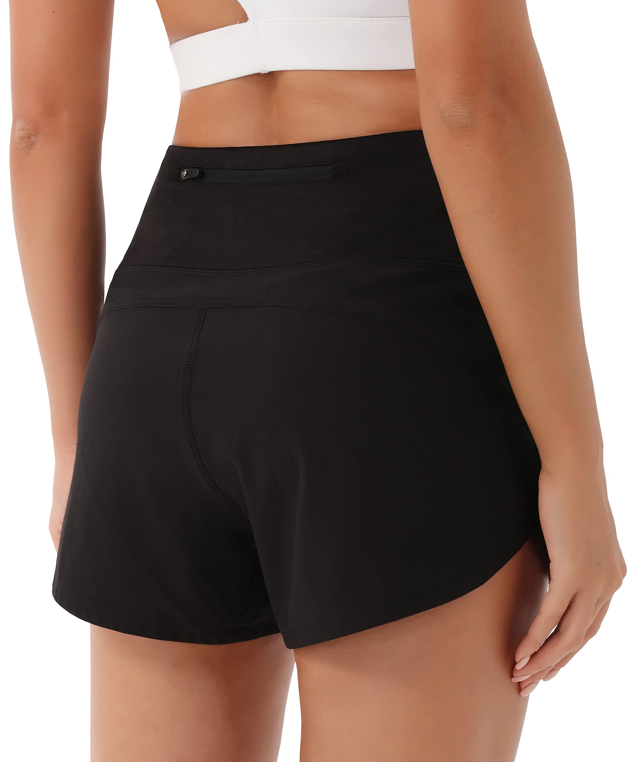 PERSIT Running Shorts for Women Athletic Shorts for Women High Waisted Quick Dry Workout Exercise with Pockets Black