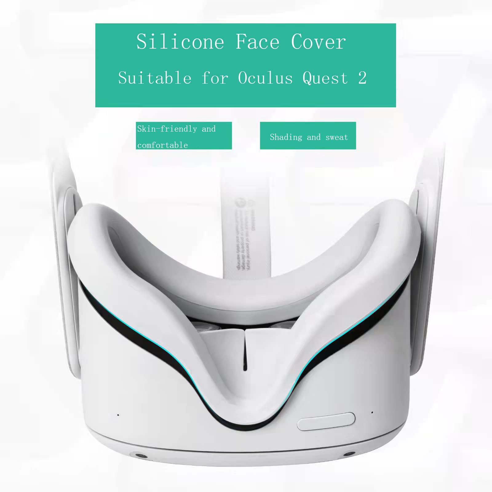 Silicone Cover Eye Pad for Oculus Quest 2 face Cushion Cover Sweatproof Lightproof VR Accessories (White)