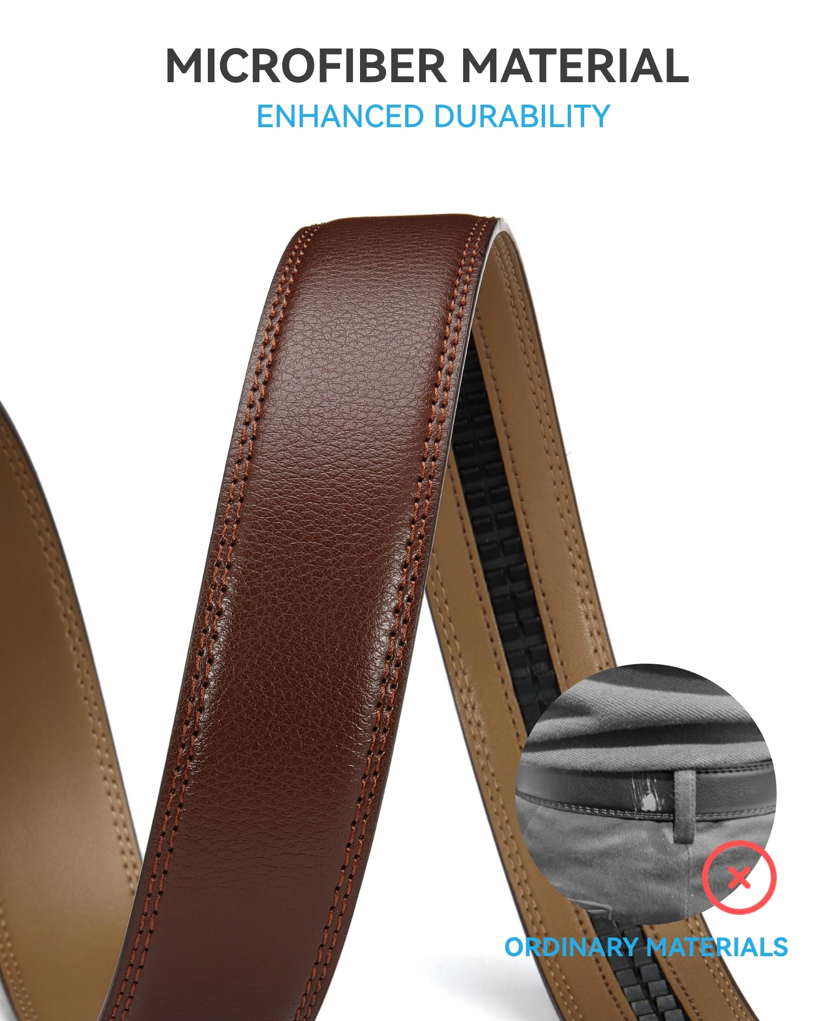 YOETEY Ratchet Belts 2 Pack, Mens Dress Leather Belt, Black & Brown Belt 1 3/8" in Gift Box, Effortlessly Stynish