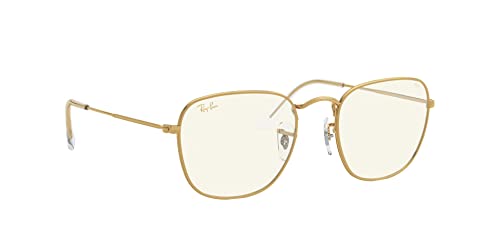 Ray-Ban RB3857 Frank Polarized Square Glasses, Legend Gold/Clear to Grey Photochromic Blue Light Filtering, 51 mm