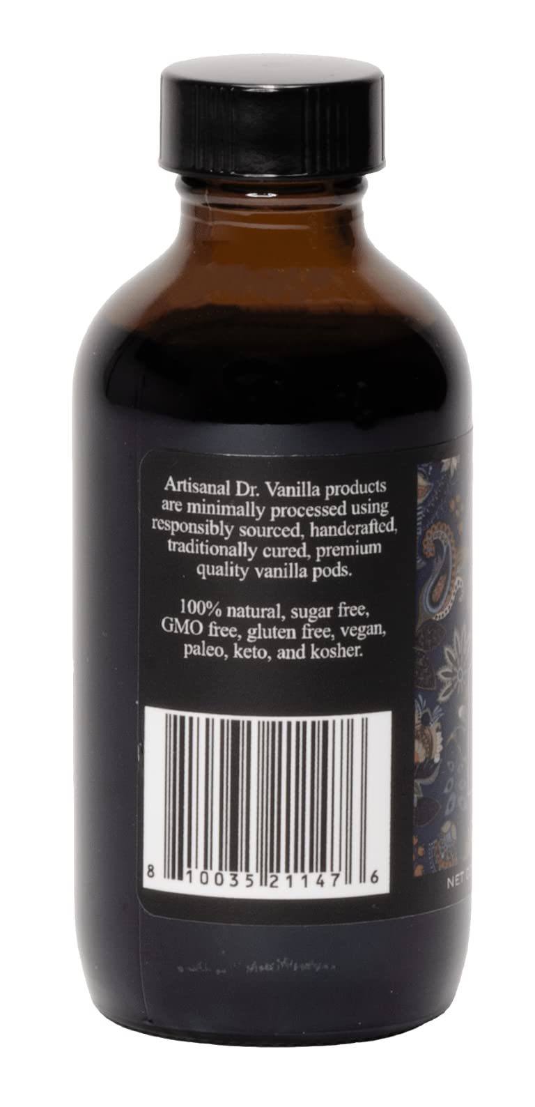 Natural Vanilla Extract (4oz) - Bourbon, Madagascar, Kosher, Sugar free, GMO free, gluten free, and additive free