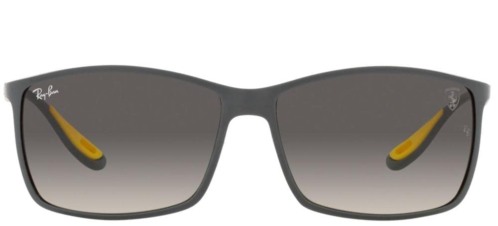 Ray-Ban RB4179M Scuderia Ferrari Collection Square Sunglasses, Matte Grey/Grey Gradient Dark Grey, 60 mm