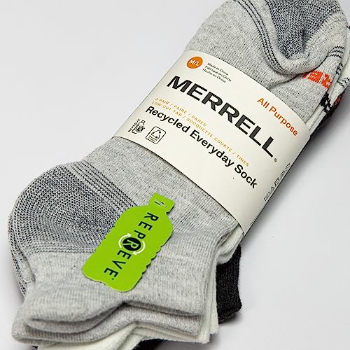Merrell -womens Performance Hiker Casual Sock, Grey White Mix (Low Cut Tab), Small US