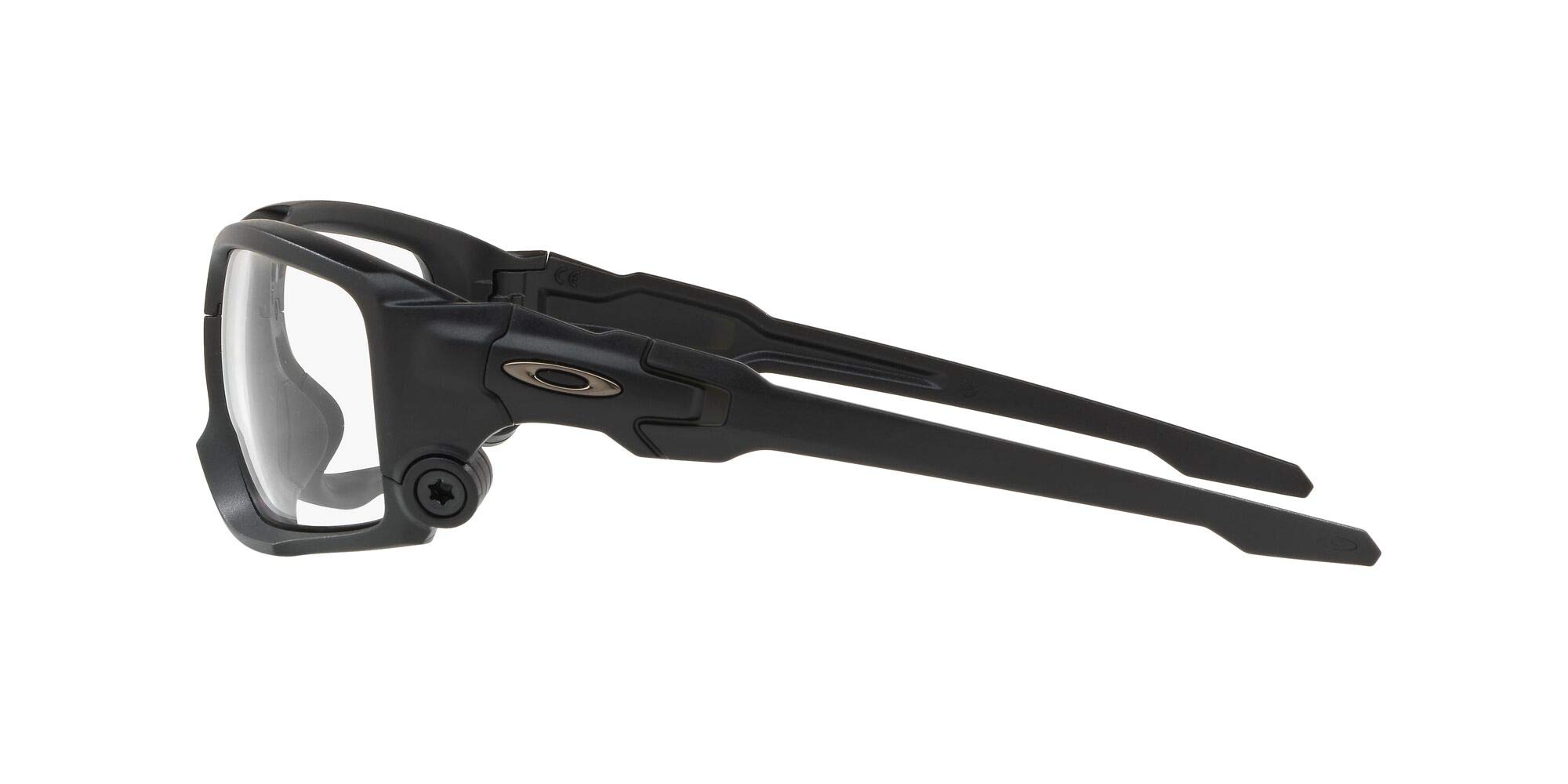 Oakley SI Men's OO9329 SI Ballistic Shocktube Round Sunglasses, Matte Black/Clear & Grey, 61 mm
