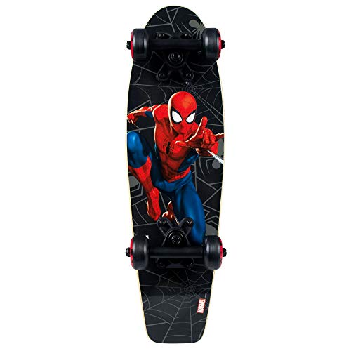PlayWheels Ultimate Spider-Man 21" Kids Wood Cruiser Skateboard, Spider Block