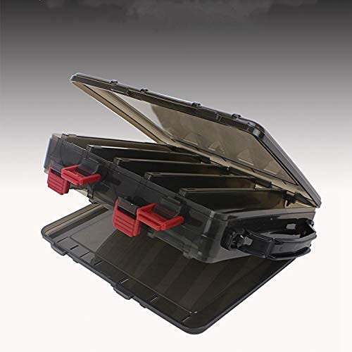 OriGlam Fishing Lure Storage Box, Fishing Tackle Storage Trays Double Sided 10 Compartments Waterproof Storage Boxes for Vest, Fly Fishing