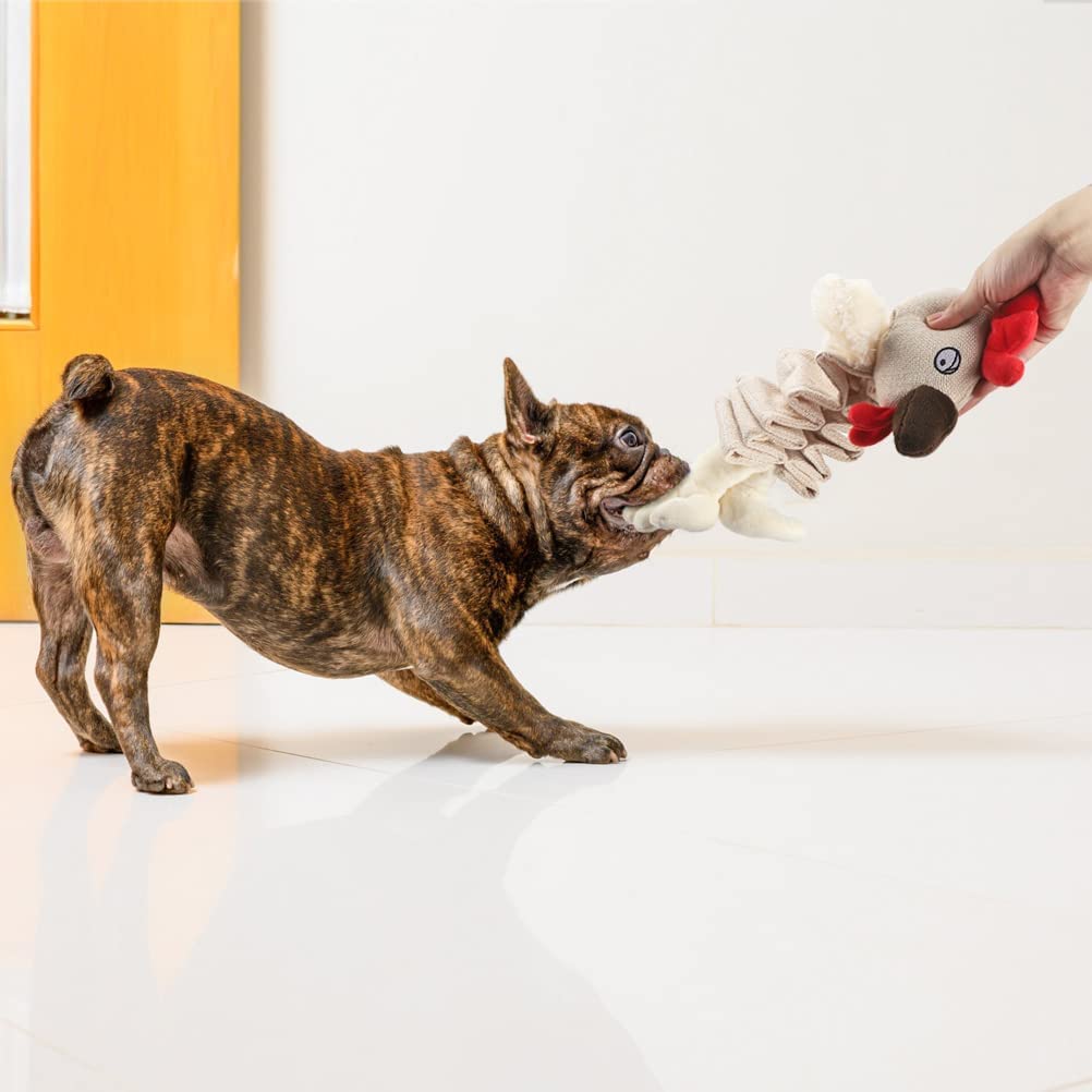 PUPTECK Holiday Dog Squeaky Toy - Soft Plush Interactive Chew Toys for Small Medium Dogs