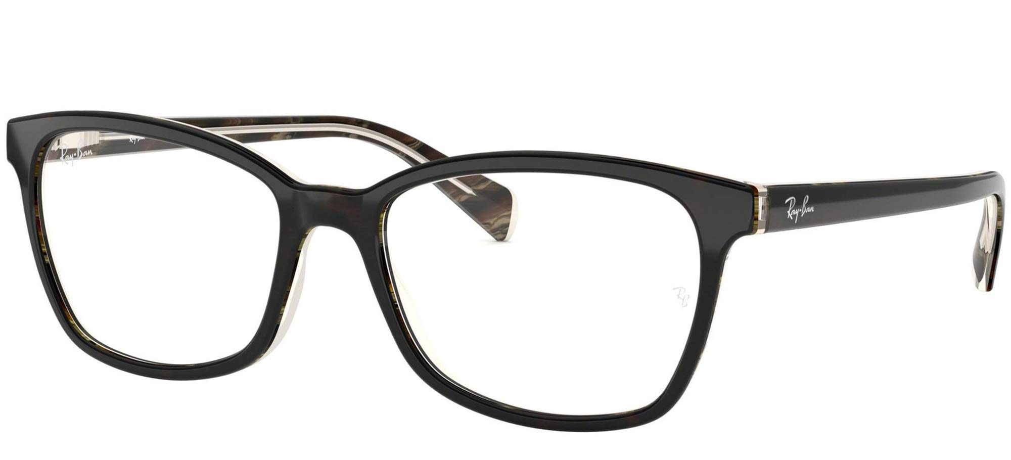 Ray-Ban Rx5362 Square Prescription Eyeglass Frames, Striped Light Blue/Demo Lens, 52 mm