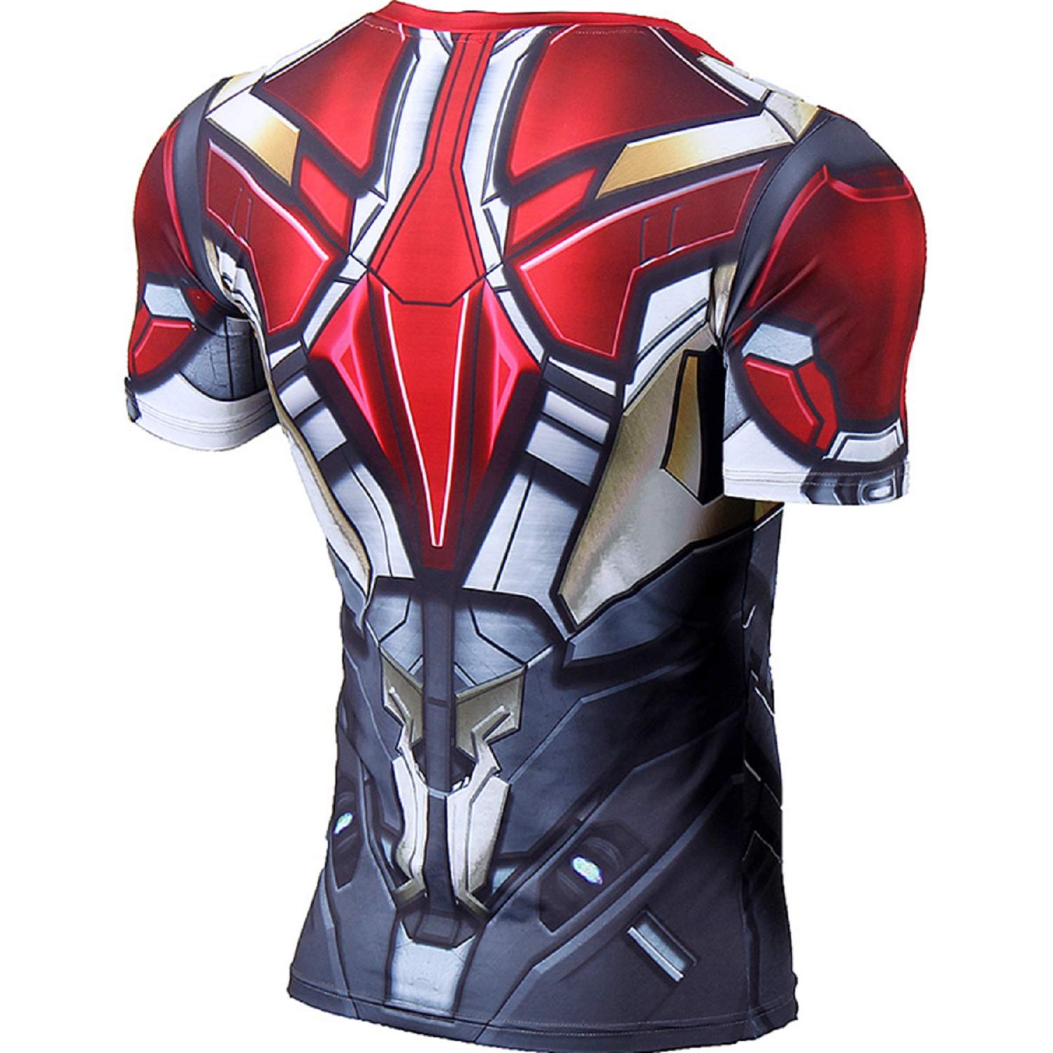Mens Compression Shirt Iron Man 3D Printed T Shirts Fitness Tops (X-Large, Iron Man)