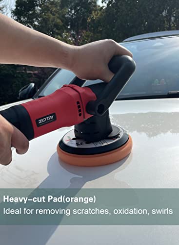 ZOTA Dual Action Polisher, 6 inch Car Polisher with 6 Variable Speed, 750W Ramdom Orbital Polisher Buffer for Car Detailing /DA Polisher.