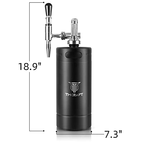 TMCRAFT 128oz Nitro Cold Brew Coffee Maker, Home Brew Coffee Keg with Stainless Steel Stout Creamer Faucet & Pressure Relieving Valve