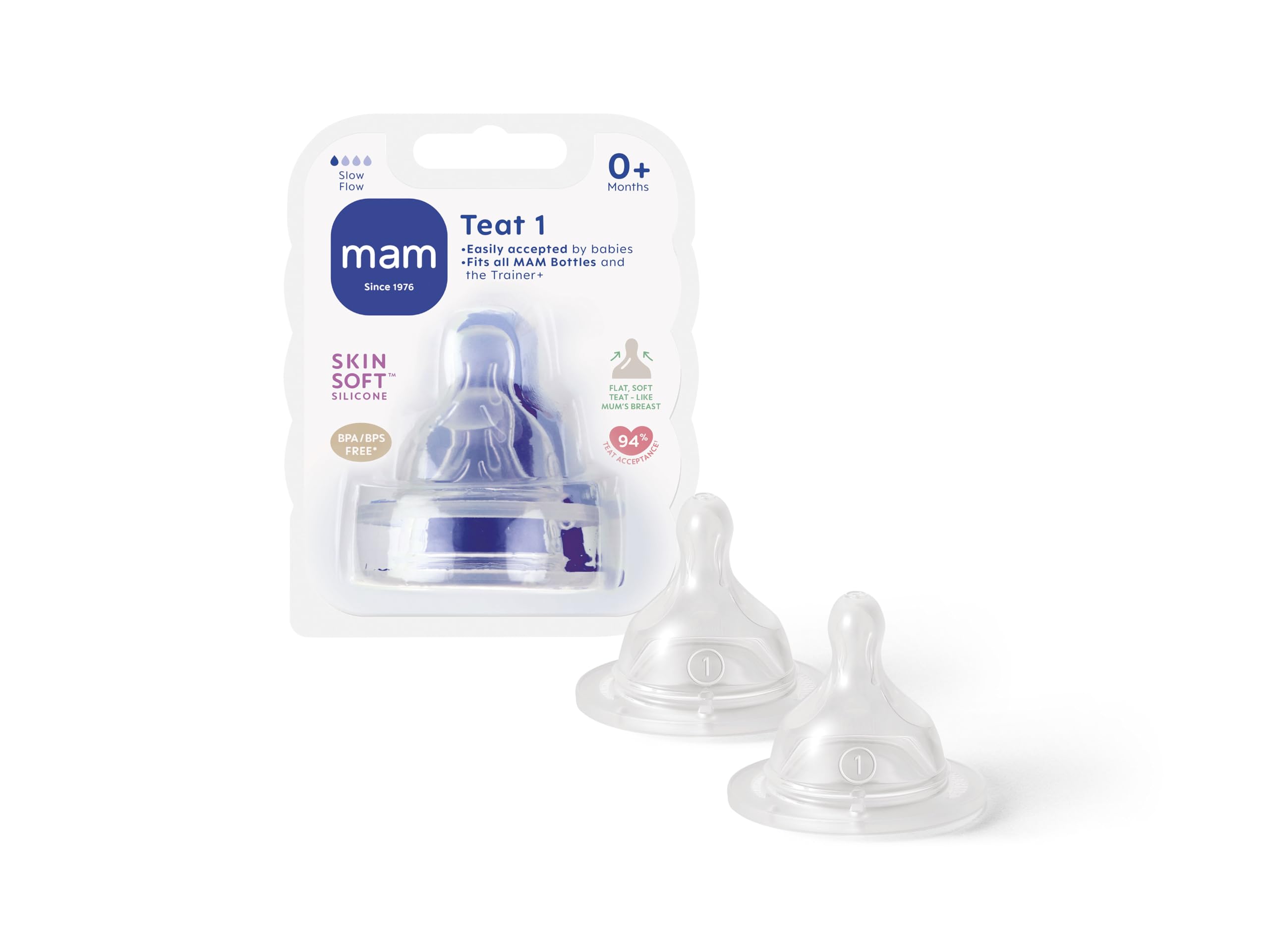 Mam Teats Slow Flow Size 1 1+ Months