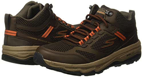 Skechers mens Gorun Altitude - Trail Running Walking Hiking Shoe With Air Cooled Foam Sneaker, Brown/Orange, 11 US