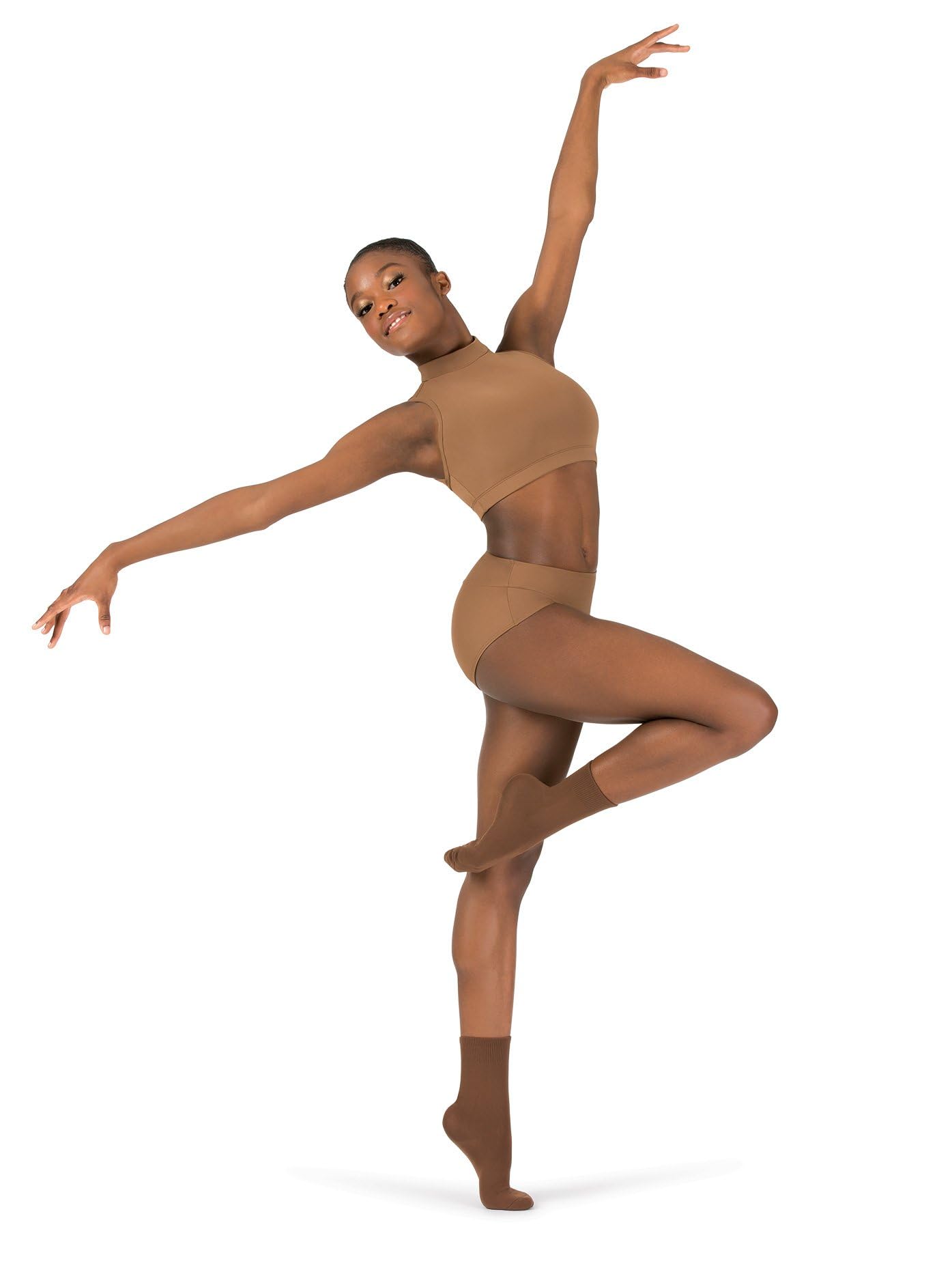 Natalie Dancewear Kids Skin Tone Dance Socks Black NSOCKC