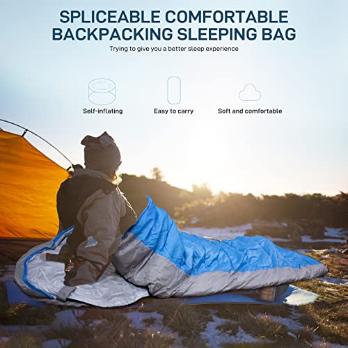 SOLAISK Sleeping Bags for Adults - Warm & Cold Weather Camping Sleeping Bag for Girls Boys - Camping Gear Essentials, Coming with Compression Bag - Lightweight Sleeping Bag for Backpacking, Hiking