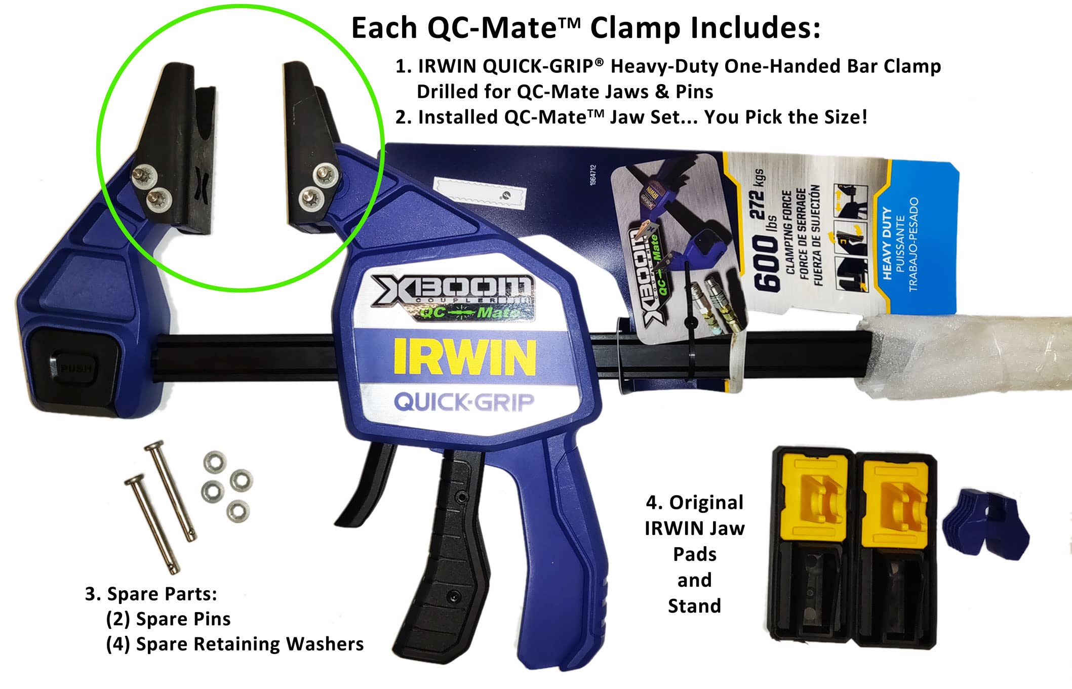 QC-Mate by XBoom Coupler (3/8" & 1/2" Duo-Jaw Set, 18” QC-Mate Clamp)