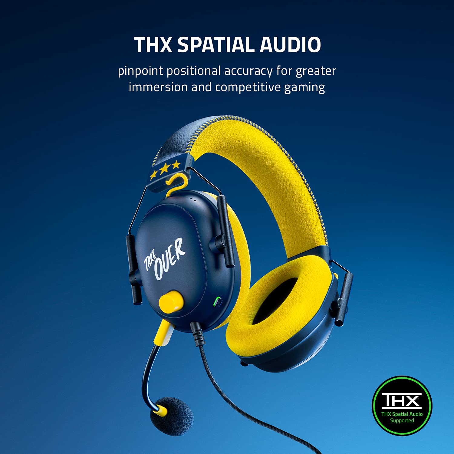 Razer BlackShark V2 Gaming Headset: THX 7.1 Spatial Surround Sound _50mm Drivers_Detachable Mic_for PC, PS4, PS5, Switch, Xbox One, Xbox Series X & S - 3.5mm Audio Jack & USB DAC_CourageJD (Renewed)