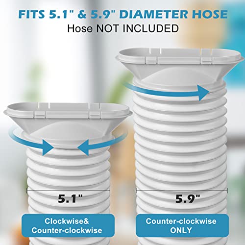 Vquand Portable AC Window Kit, AC Window Seal Max Adjustable Length 61" for Vertical & Horizontal Sliding Window,Window Vent Kit for 5.1"&5.9" Exhaust Hose