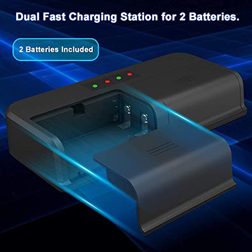 Rechargeable Battery Pack for Xbox Series X|S/Xbox One,2x800 mAH Xbox One Batteries with High-Speed Charging Station for Xbox One S/Xbox One X/Xbox One Elite Controller