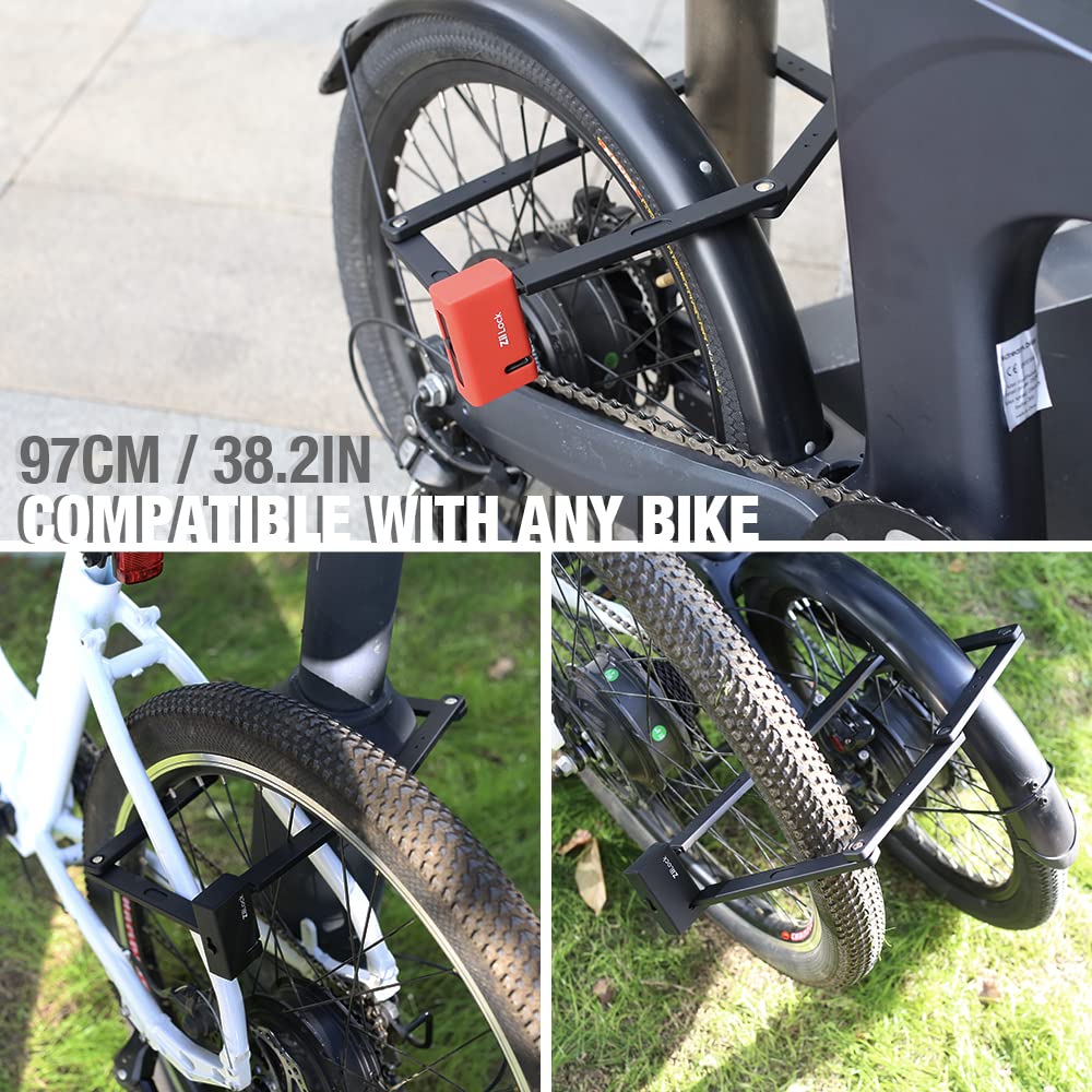 SDU ZiiLock M - Compact Heavy-Duty Anti-Theft Folding Bike Lock with 3 Keys, Black, Gray, Red