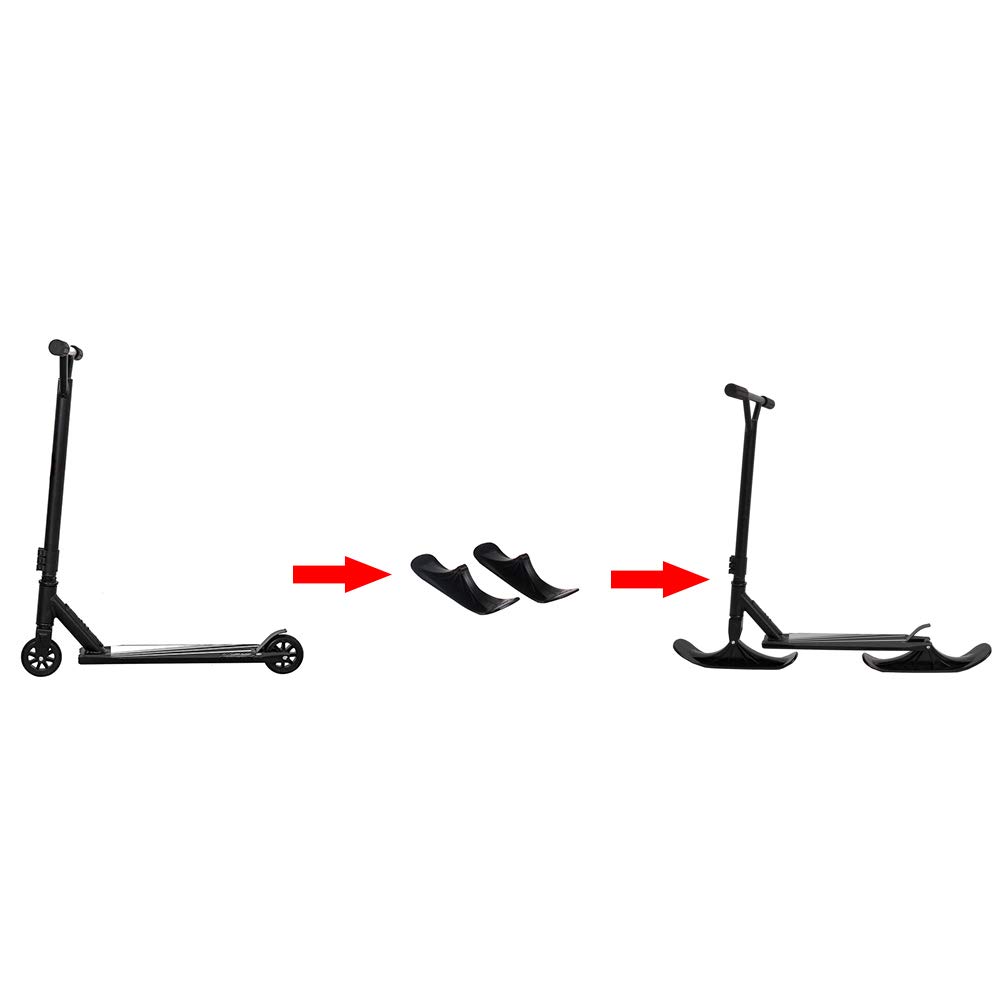 Ski Sleigh Board - 2pcs Sleds Snow Sleds Black Winter 2 in 1 Practical Scooter Parts Outdoor Sports Ski Board Replcement(Black,size:38 x 11 x 9 cm)