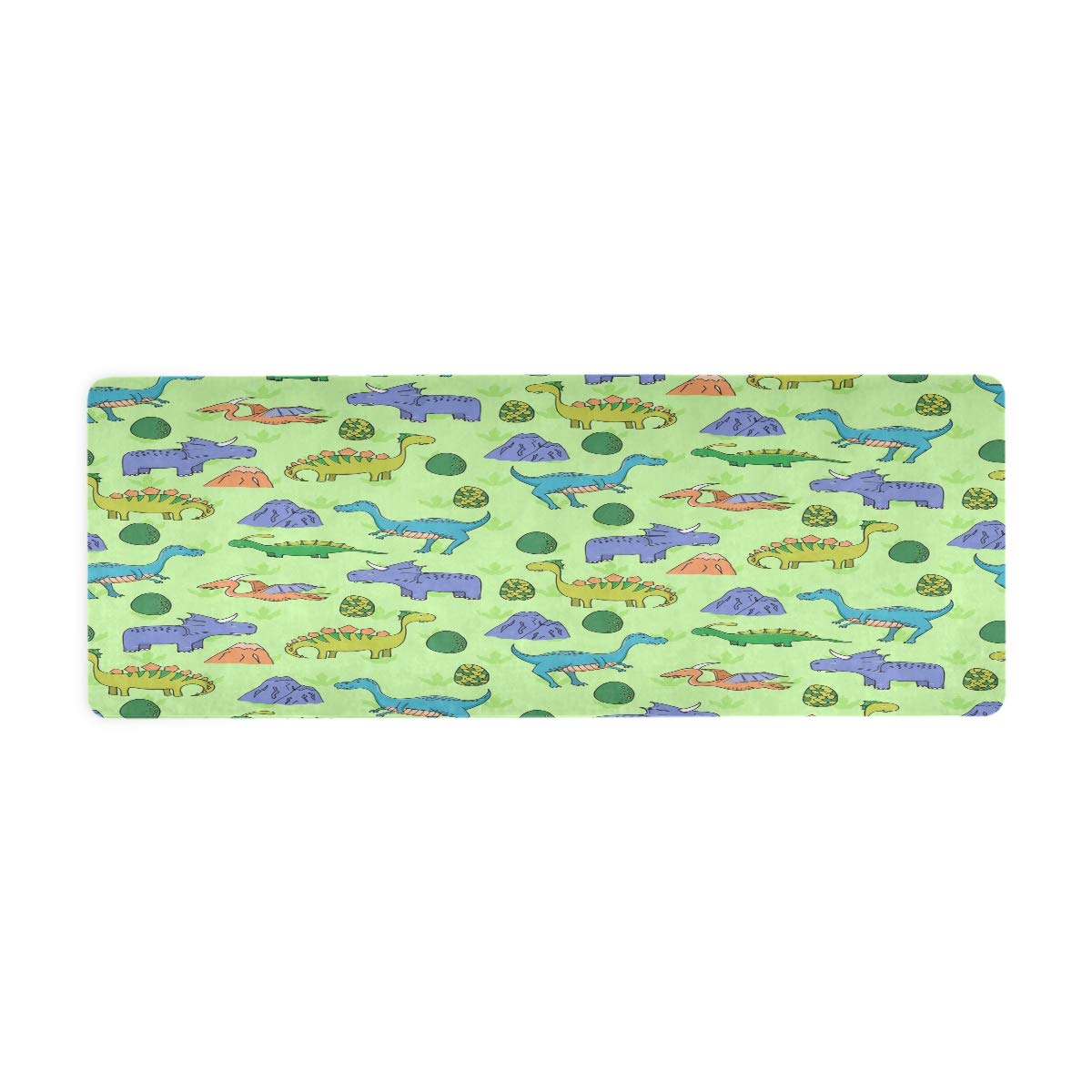 Qilmy Cute Dinosaurs Yoga Mat & Exercise Mat for Kid and Tween/Adult - Family Exercise Game - Easy to Clean (71āx26āX 1mm)