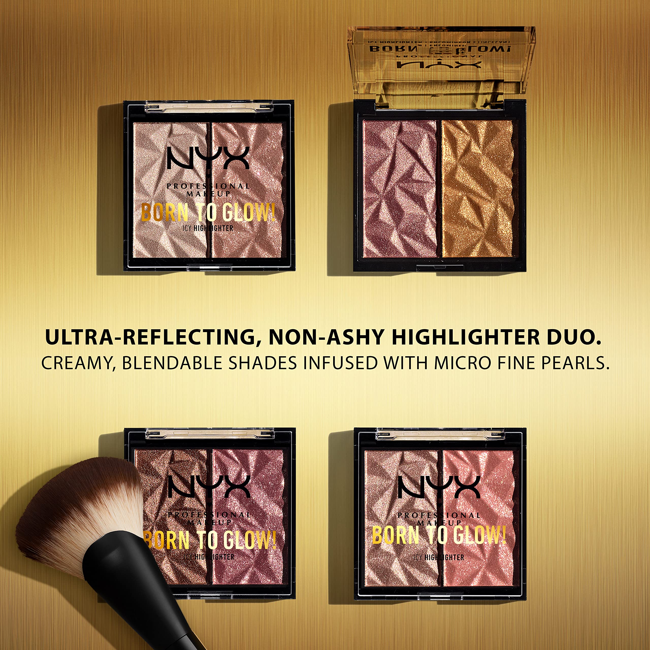 NYX PROFESSIONAL MAKEUP Born To Glow Icy Highlighter Duo - Platinum Status