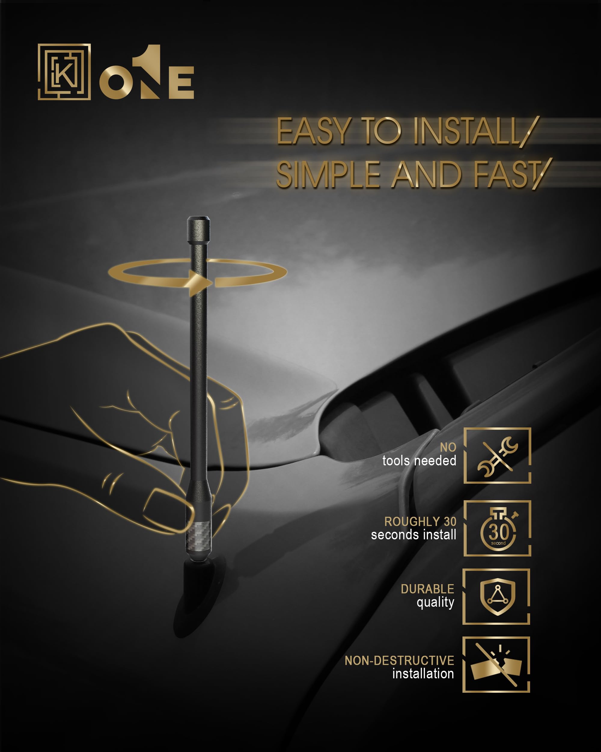 πππ KEYO1E Carbon Fiber Antenna Compatible with Select Model CCL17-09-AN19-BBB-PS | 7.9 Inches Superior Flexible Rubber | Designed for Optimized FM/AM Signal