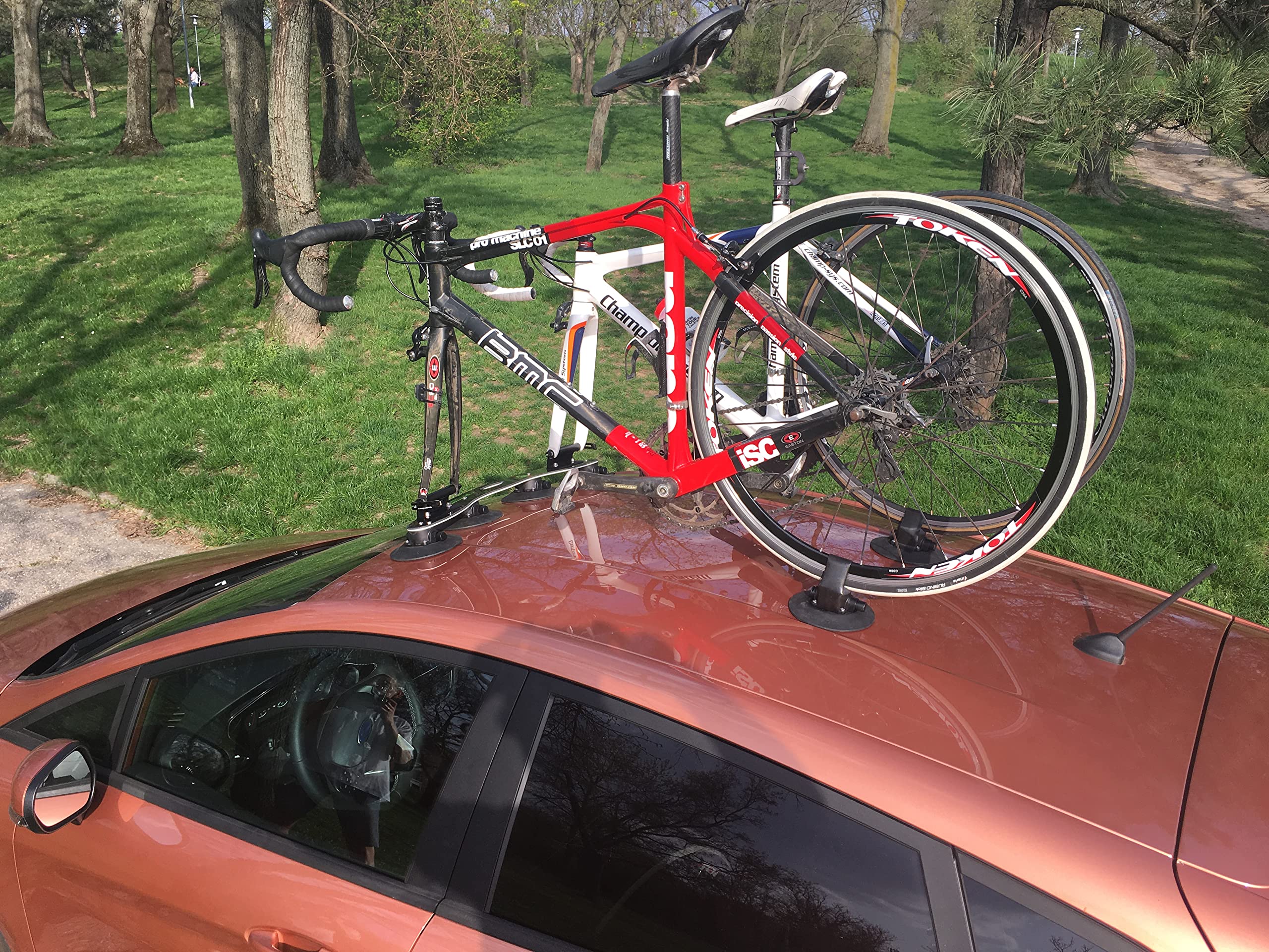 TreeFrog Pro 2 Bicycle Rack Suction Cup 2-Bike Mount Anywhere Universal, Green, PRO2