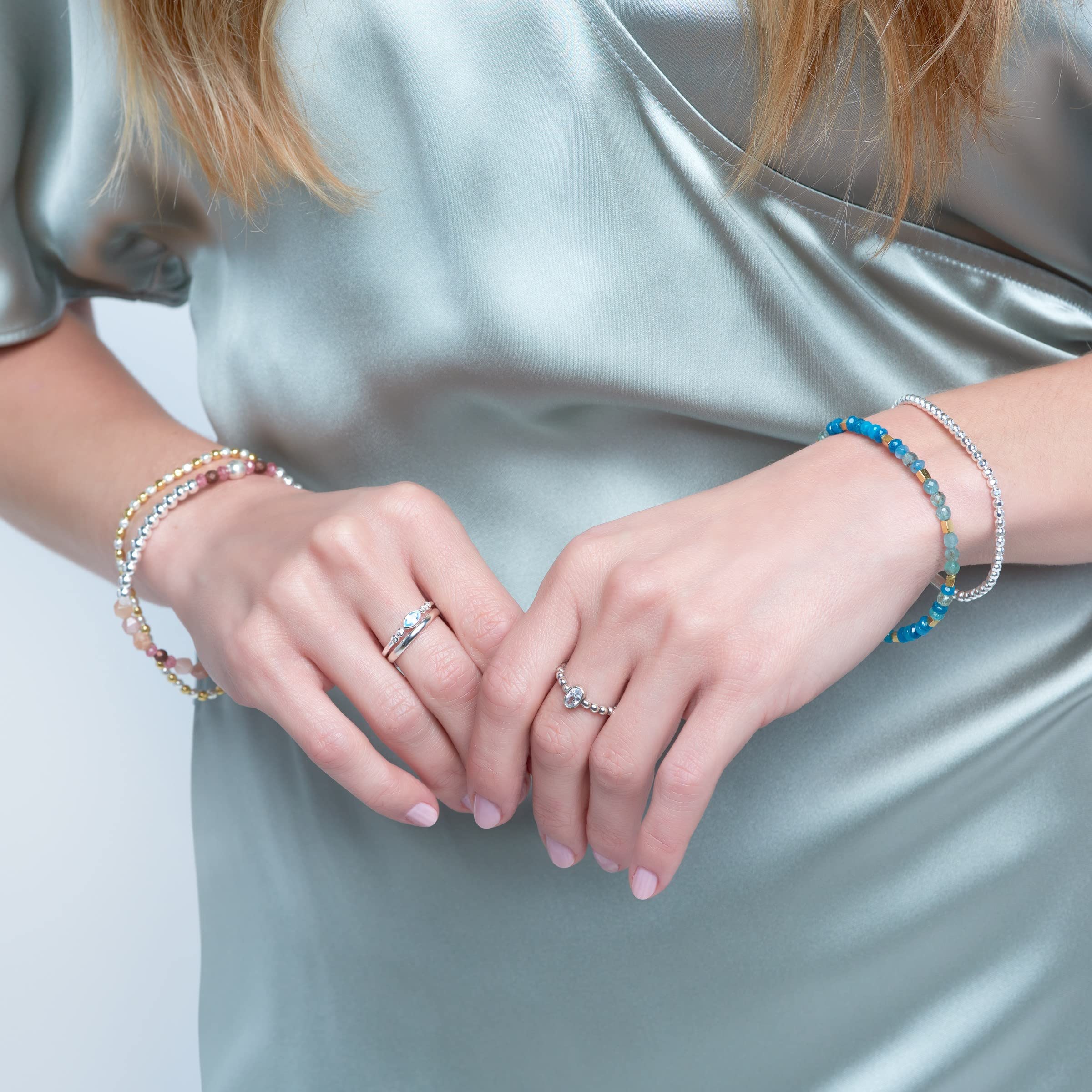 Silpada 'Chasing Rainbows' Moonstone, Hematite and Muscovite Bracelet in Sterling Silver, 7"