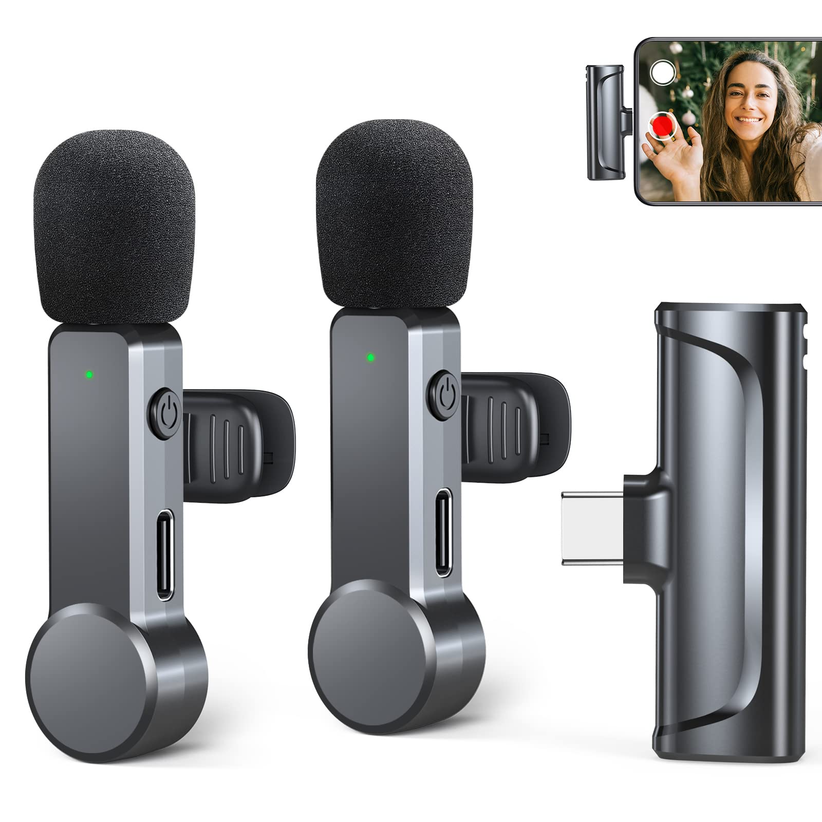 Qiningxia 3.5Mm Mini Clip-On Lavalier Microphone Recording Microphone for Mobile Phone, Black