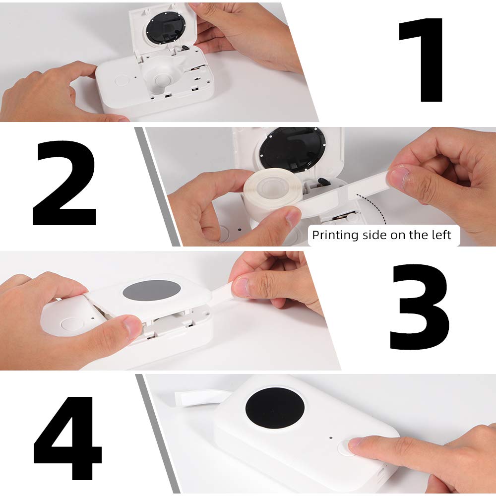 Phomemo D30 Adhesive Labels White 0.59'' x 1.97'' Printing Paper Tape for D30 Portable Thermal Label Maker