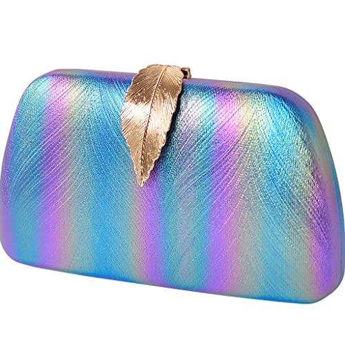Sector Leather Cocktail Wedding Engagement Handbag Evening Bag Purse Clutch Pouch7.88' x 1.97' x 5.12'(inch) (Blue)