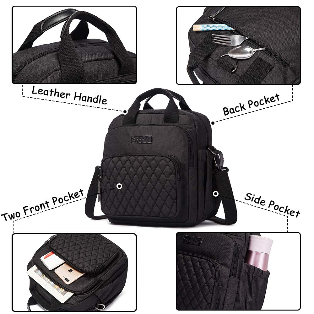 Scorlia Insulated Lunch Bag Thermal Backpack & Leakproof Lunch Tote for Women/Men Work, School, Office, Picnic