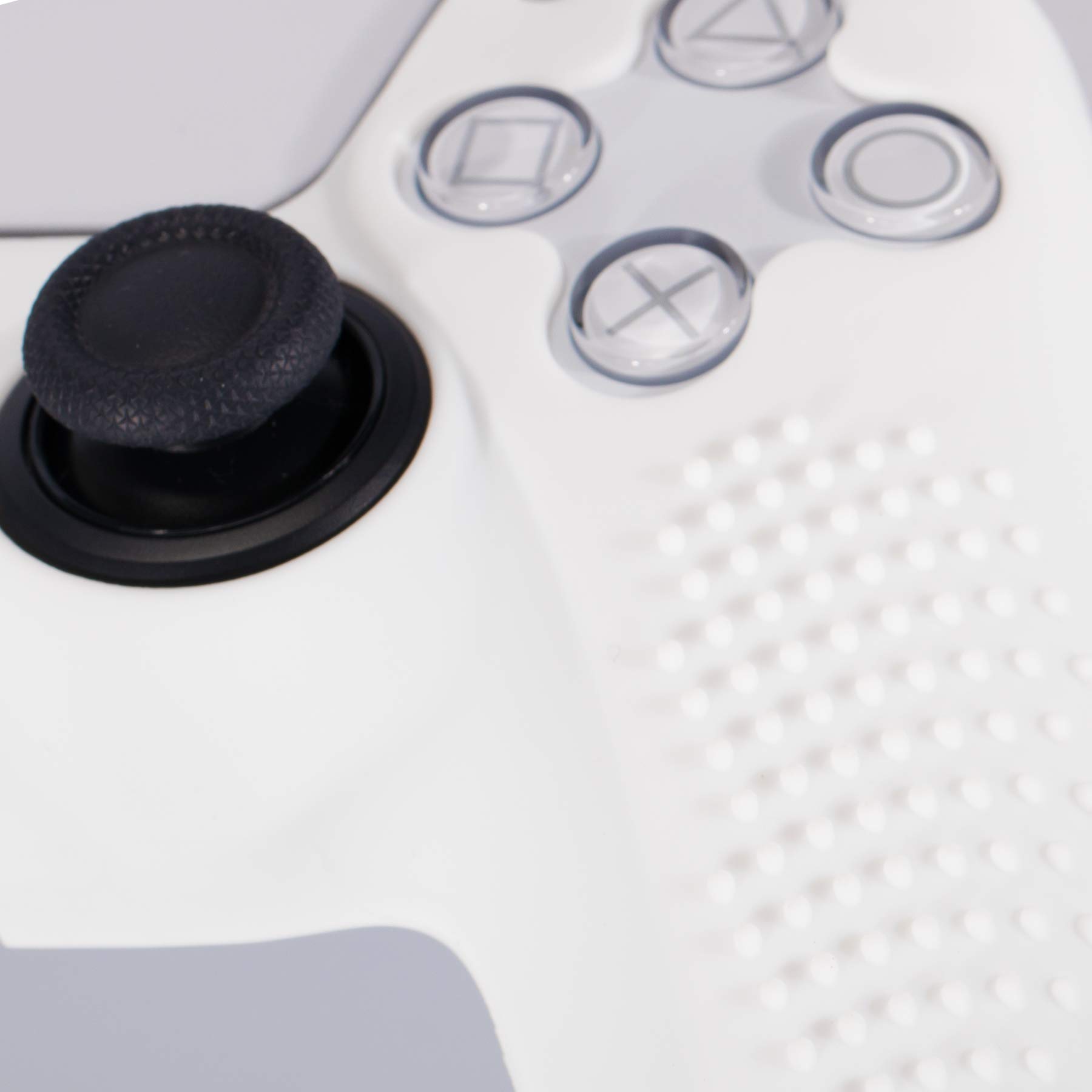 Playrealm Soft 3D Dots Silicone Skin Cover x 1 & Thumb Grips x 8 for PS5 Dualsenese Controller (White)