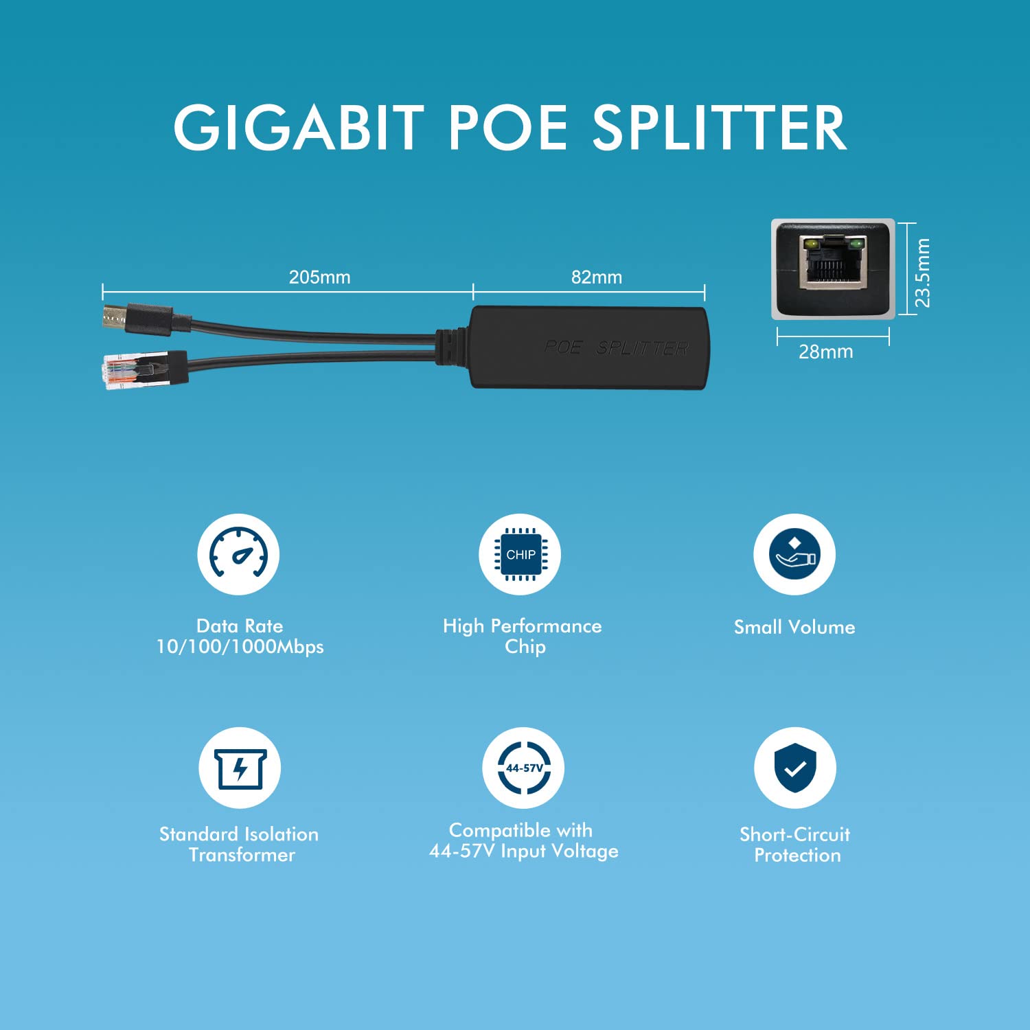 YuanLey 11 Port Gigabit PoE Switch Bundle with Gigabit PoE Splitter Micro USB 48V to 5V/2.4A, 120W 802.3af/at, Unmanaged Plug and Play