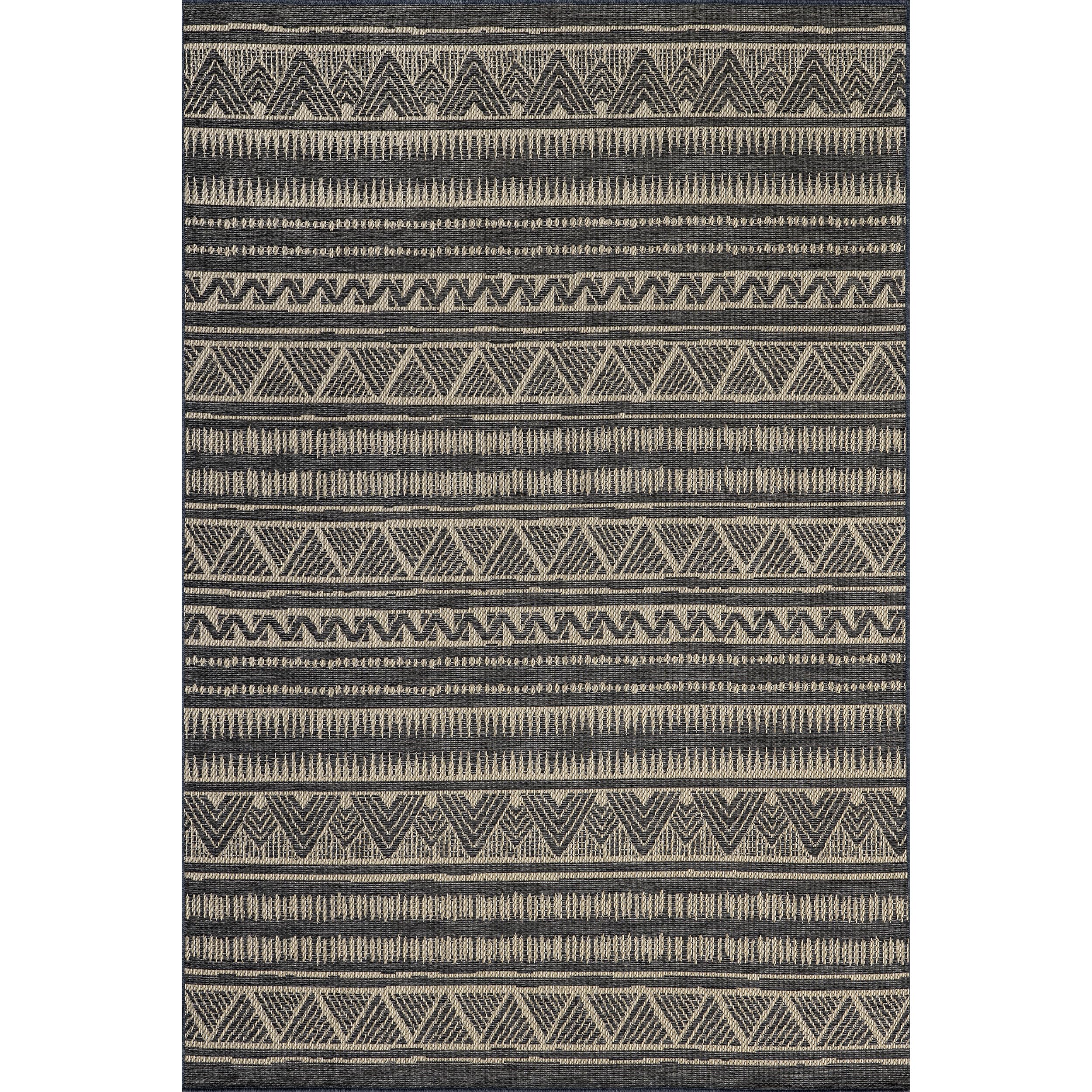 nuLOOM Maia Striped Tribal Indoor/Outdoor Area Rug, 8x10, Grey