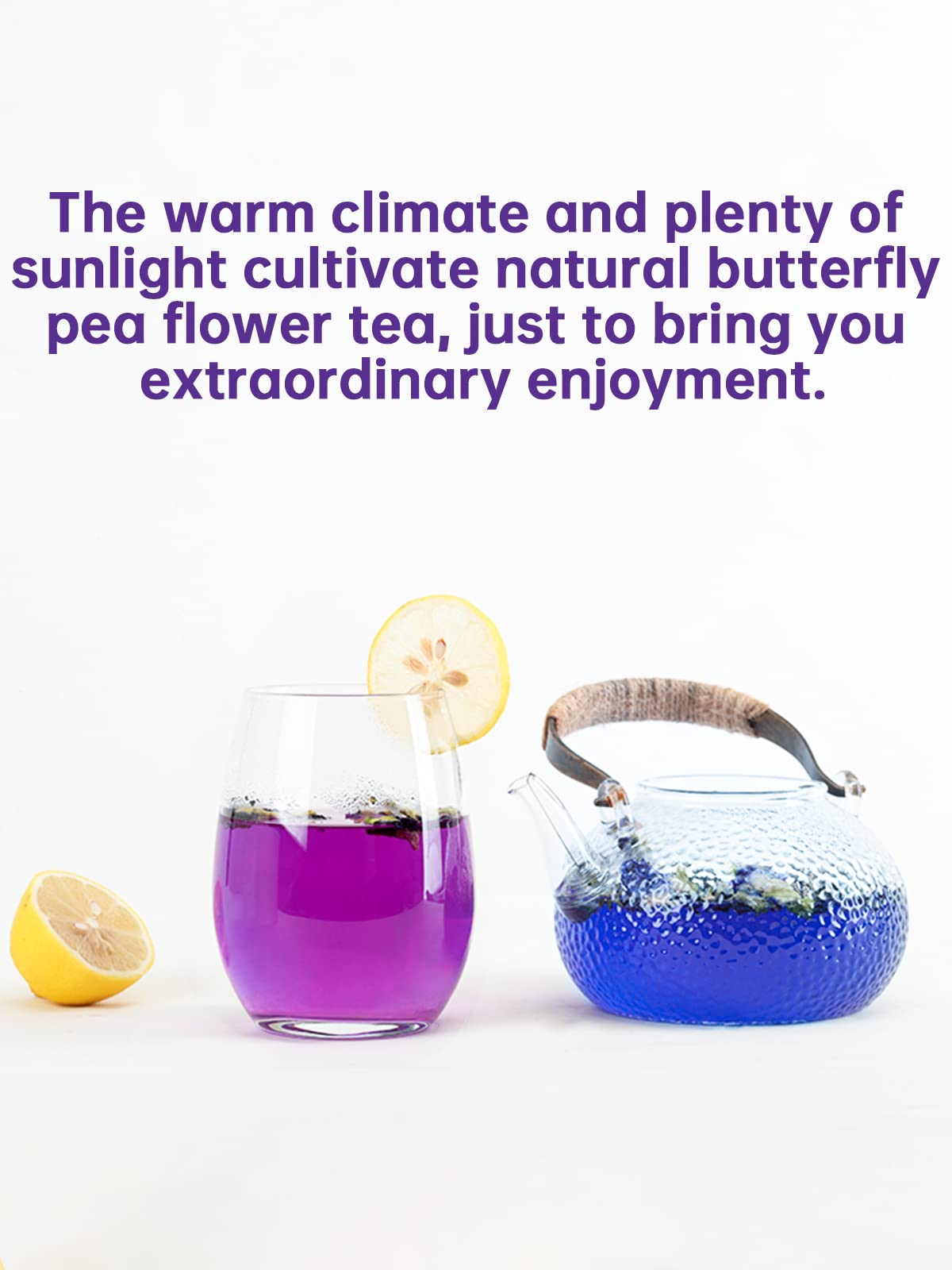 TeeLux Butterfly Pea Flower Tea, Non-GMO, Pure Natural Butterfly Pea Tea, Premium Dried Butterfly Pea Flower for Blue & Purple Drinks and Food Coloring, 1.76 Oz