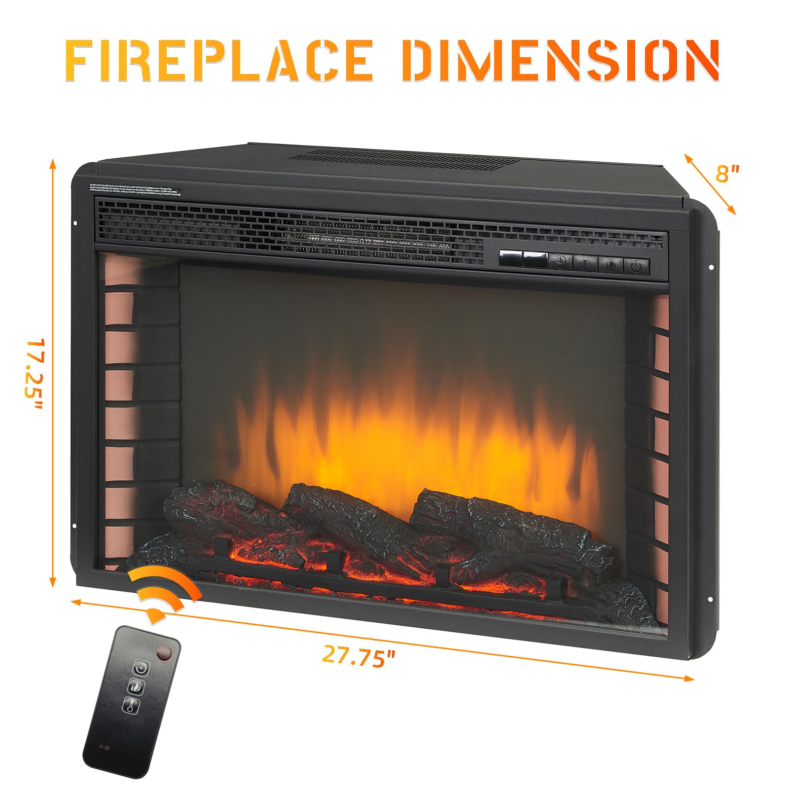 NURTUDIS TV Stand with 27β Fireplace, Fireplace & Overheating Protection and 1-8H Timer Function, Fireplace with Realistic Flame Effect, Modern TV Stand with 2 Cabinet Door for TVs up to 55"