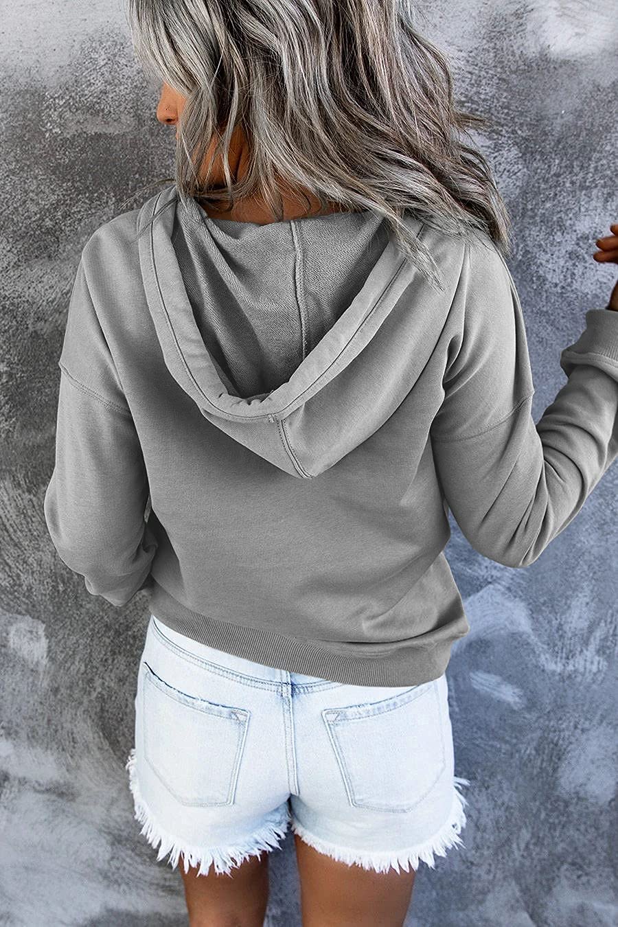 Trendy Queen Womens Hoodies Grey
