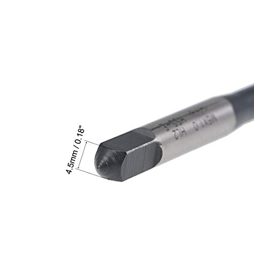 uxcell M6 x 1.0 Spiral Point Threading Tap, H2 Tolerance High Speed Steel TICN Coated, Round Shank with Square End, Metric Screw Taps Tapping Bit for Machinist Thread Repair, 2pcs