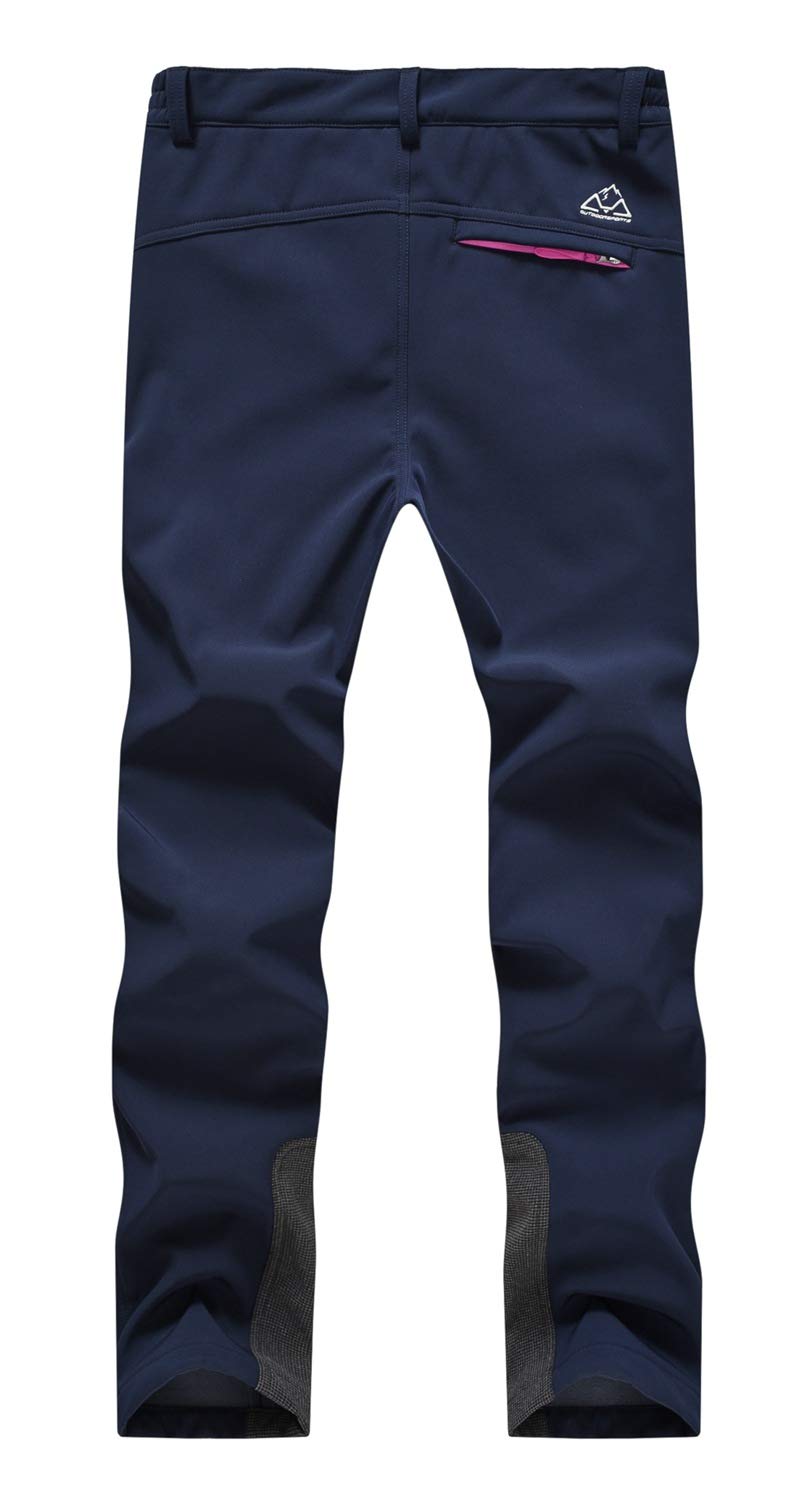 Rdruko Women's Outdoor Waterproof Windproof Fleece Slim Cargo Snow Ski Hiking Pants(Navy, US M)