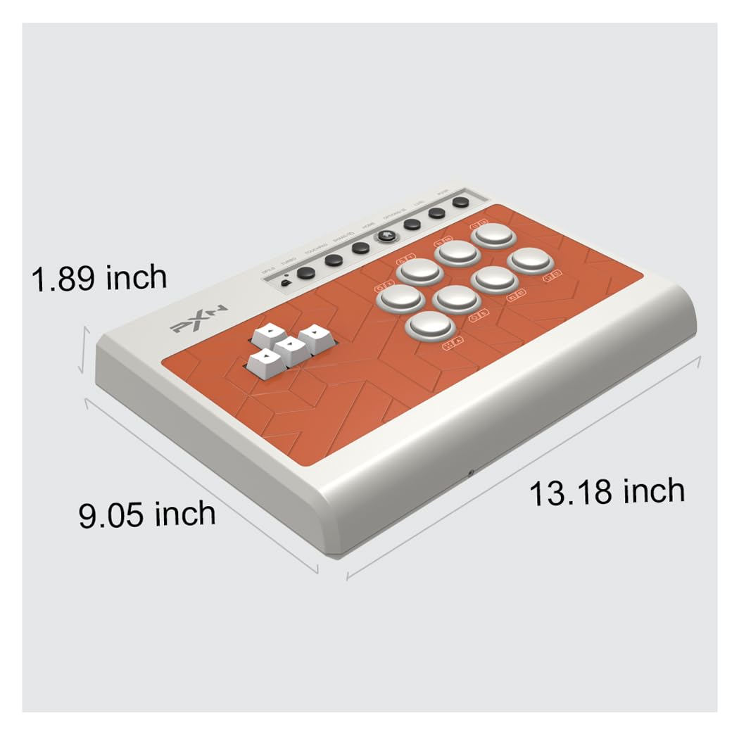 PXN X8 Arcade Fight Stick Joystick - PC Fight Sticks, Keyboard Operation Joystick with 3.5mm audio interface for PS4,PS3, PC, Xbox One, Xbox Series X|S, Switch-White
