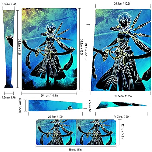 PlayStation 5 optical drive version sticker protective cover, Sword Art Online Alicization Asada Shino's Strongest Character Soul ps5 controller protective shell (compatible with ps5 optical drive)
