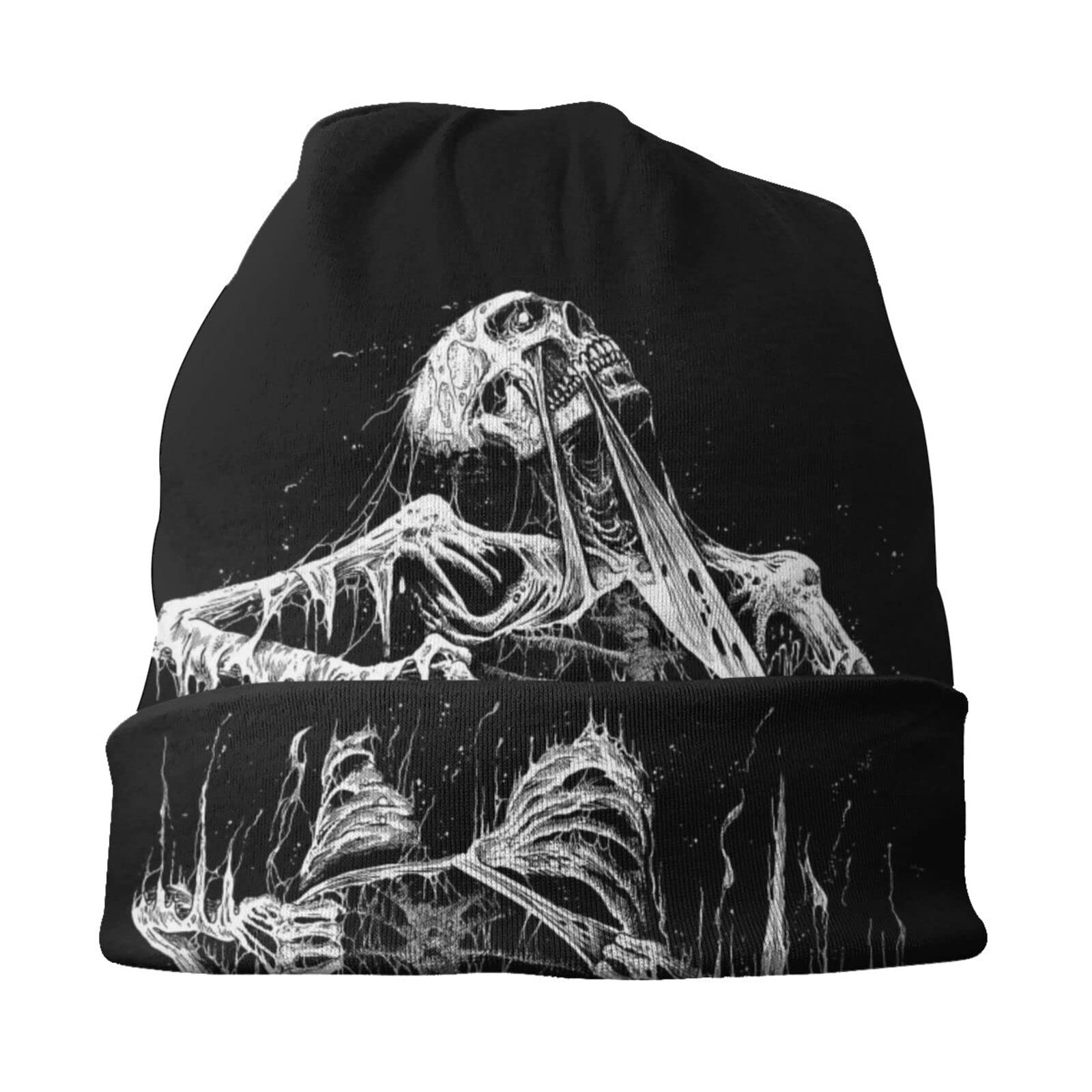 Skeleton Slouchy Beanie Warm Skull Knit Hat Trendy Headwear Nightcap for Women Men Elasticity Knitted Cap