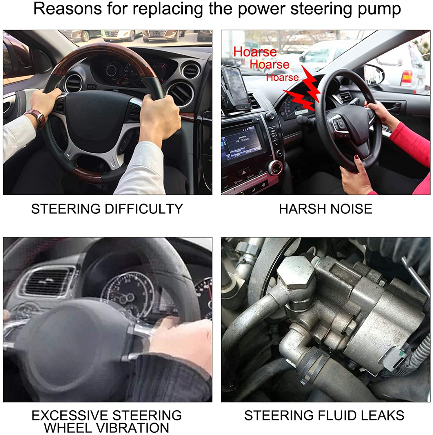 Power Steering Pump Compatible with 09-17 Chevrolet Traverse 3.6L V6, 07-16 GMC Acadia 3.6L V6 Replace for 20976855, 25775403,15285501